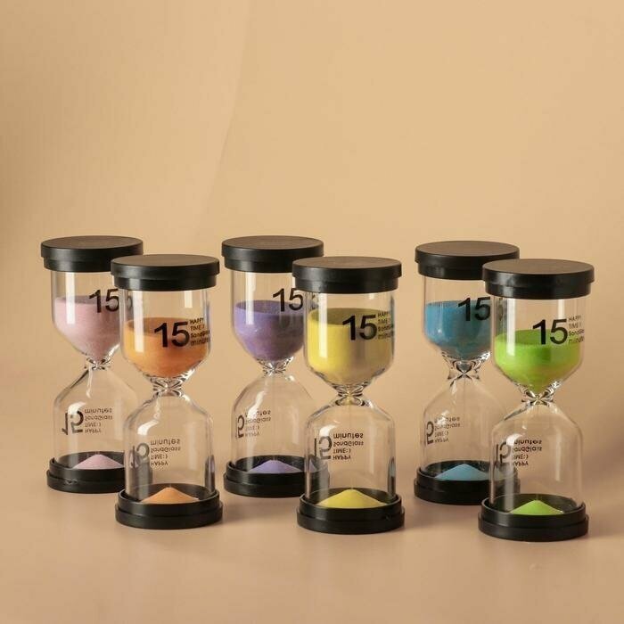 Часы песочные 'Happy time' на 15 минут, 4х11 см