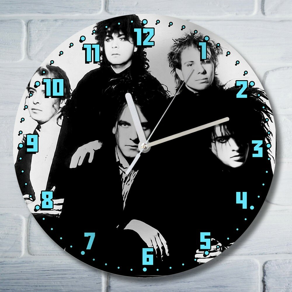 Настенные часы УФ "музыка The Cure (кьюр, поп, рок, готик, Робер Смит) - 9012"