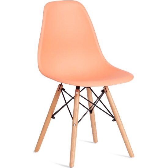 Стул Tetchair CINDY (EAMES) (mod. 1801) / 1 шт. в упаковке дерево бук/металл/сиденье пластик, 45x51x82 см, Orange (Оранжевый)