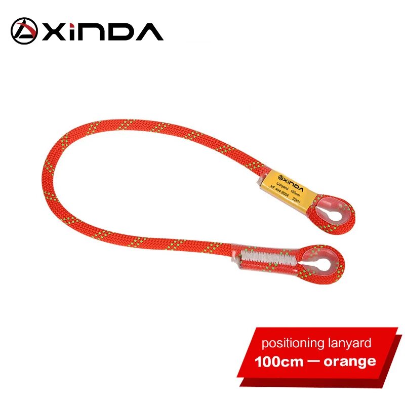 Веревка для скалолазания XINDA XD-D9313 10.5 мм черная оранжевая 22 кН Orange-100cm