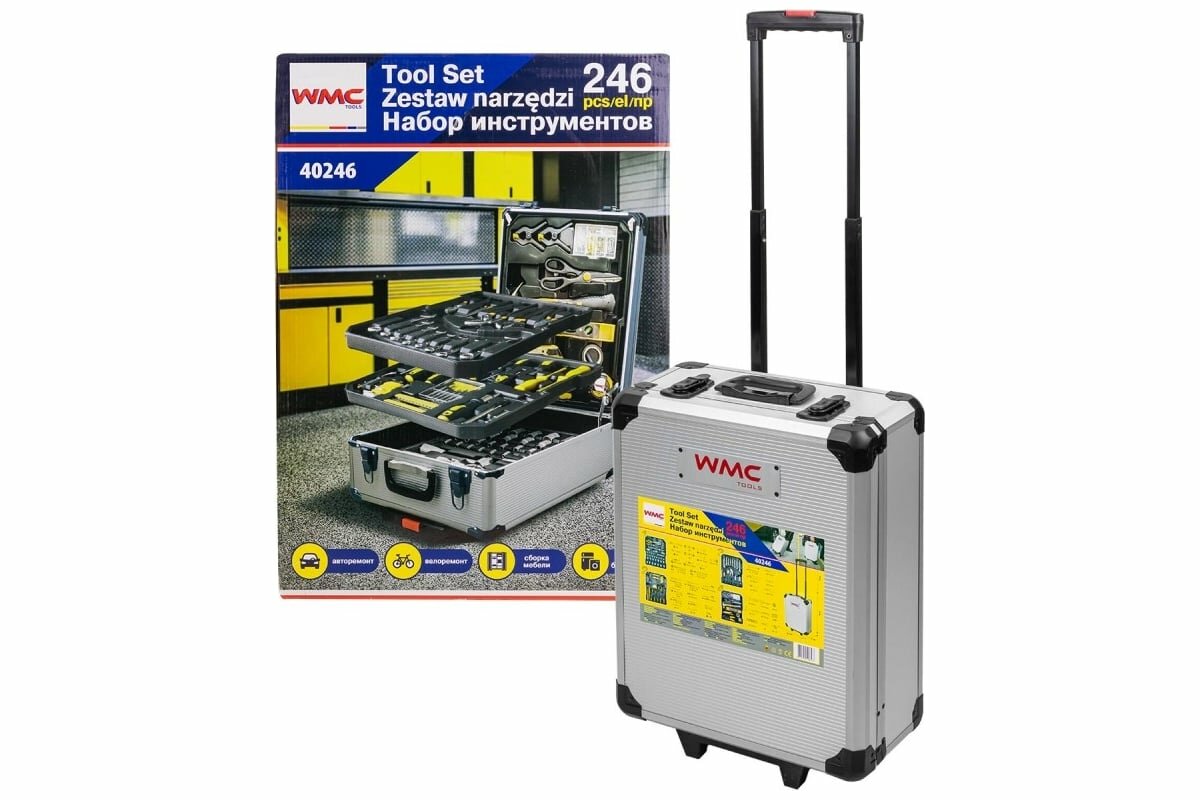 WMC TOOLS Набор инструментов в алюминиевом кейсе, 246 предметов WMC-40246(57275)