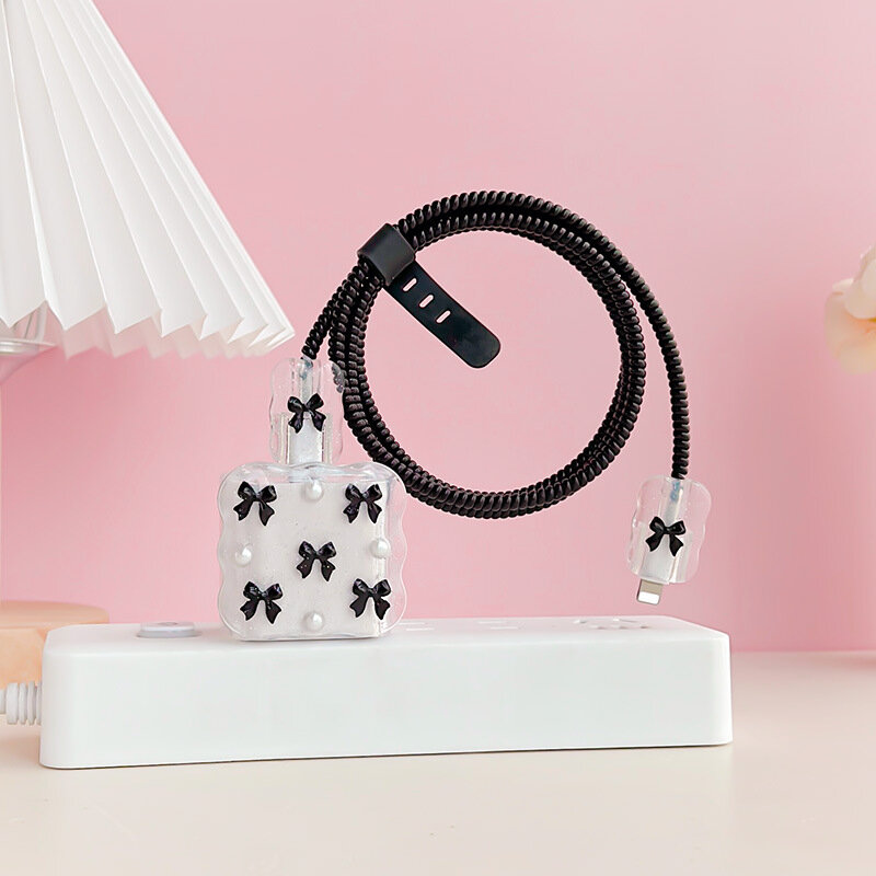 Защитный чехол для зарядного устройства Apple Charger, 5 бантиков, черный