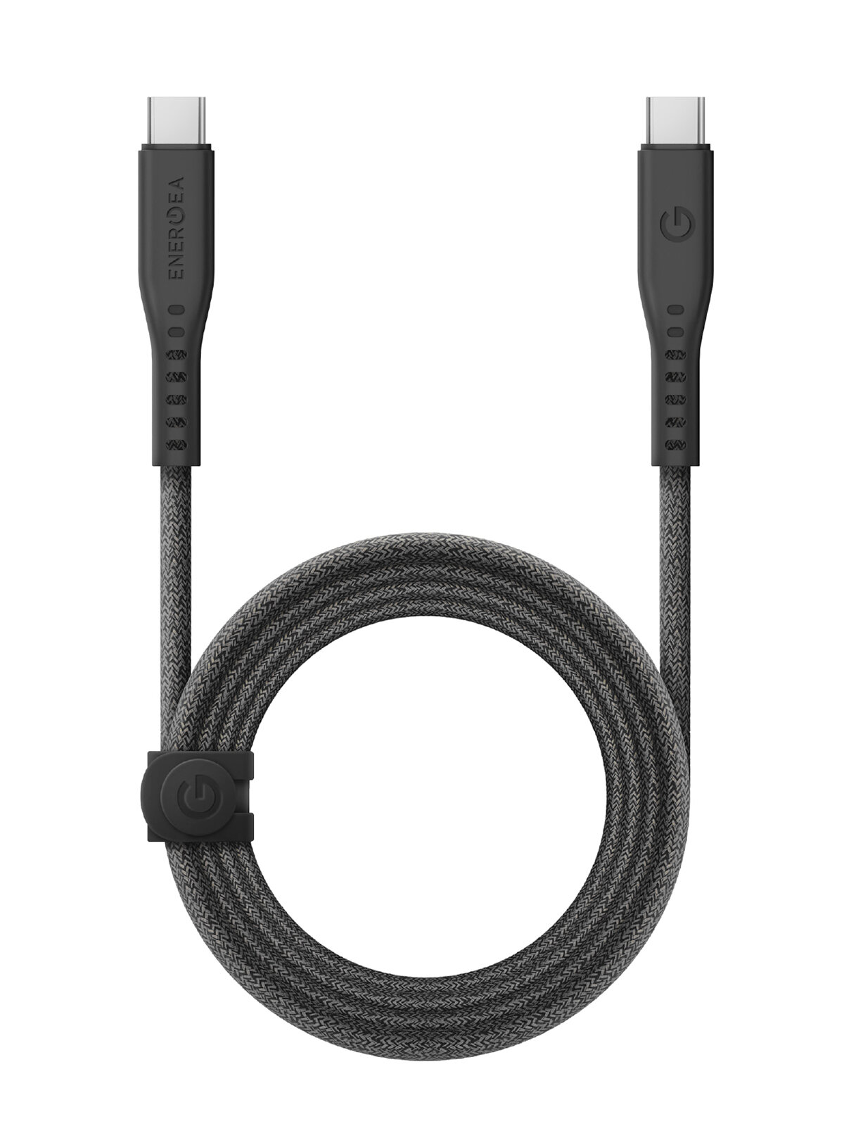 EnergEA Кабель FLOW USB-C to USB-C PD240W 5A Nanoweave Magnetic tie Black 3.0m