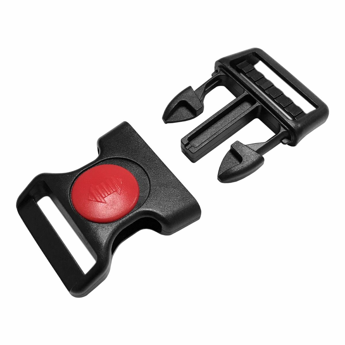 Пряжка пластиковая 40 мм с фиксатором и регулировкой, застёжка фастекс, для ремня, рюкзака, стропы, черно-красная