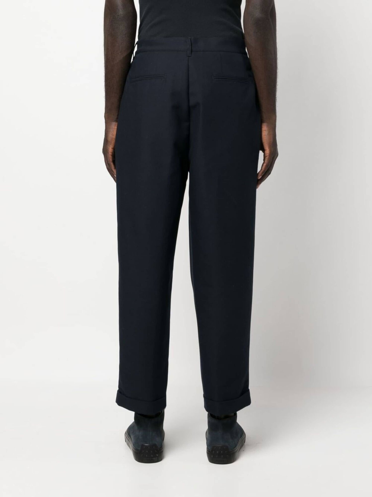 Брюки GIORGIO ARMANI Cropped tailored trousers, размер 56, синий — фото 1