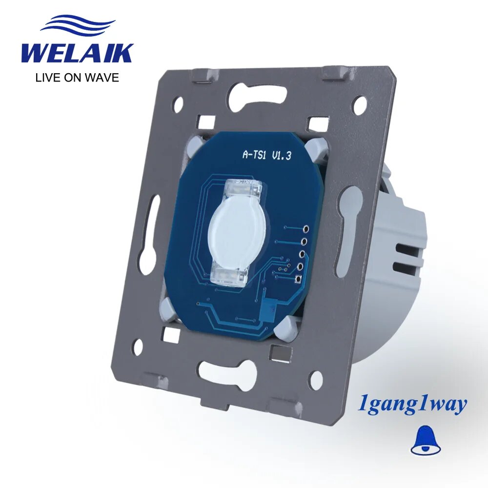 WELAIK Сенсорный выключатель Doorbell 1Gang 1Way из закаленного стекла
