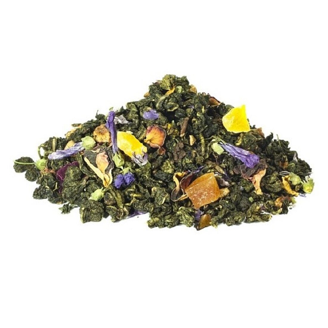 Улун Дивный (100 гр) Китайский чай с лепестками красной розы, цветами мальвы, кубиками папайи и яблока