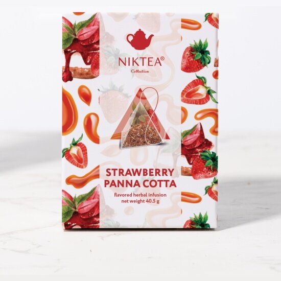 Чай фруктовый Niktea Клубничная Панна-Котта, 15 пирамидок