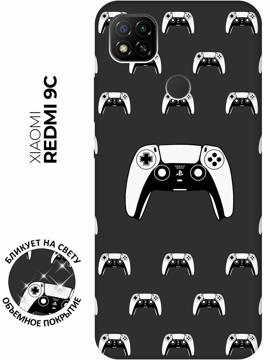 Матовый чехол Controller Pattern для Xiaomi Redmi 10A / 9C / Сяоми Редми 10А / 9С с 3D эффектом черный