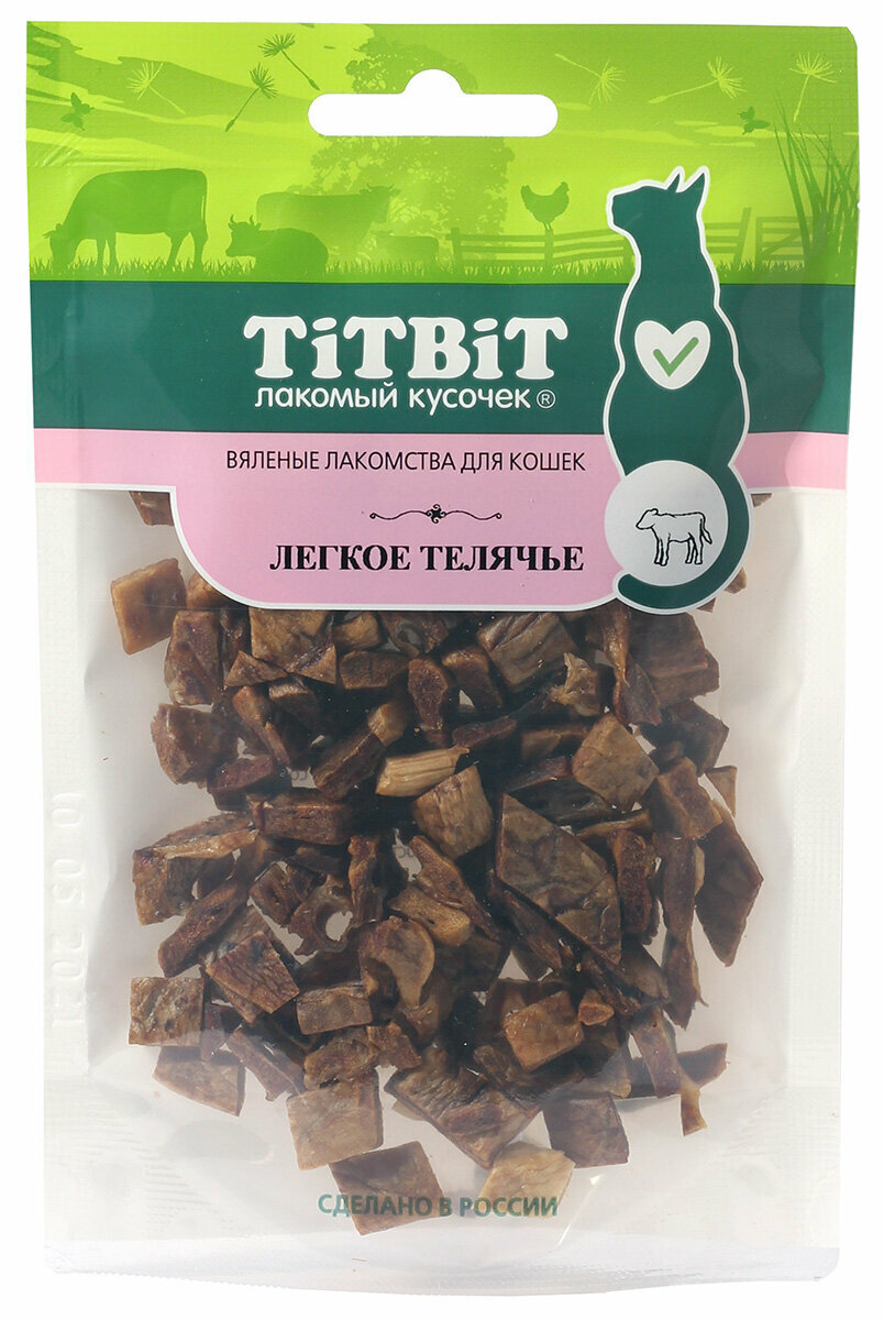 Лакомство TIT BIT для кошек вяленое легкое телячье (20 гр х 2 шт)