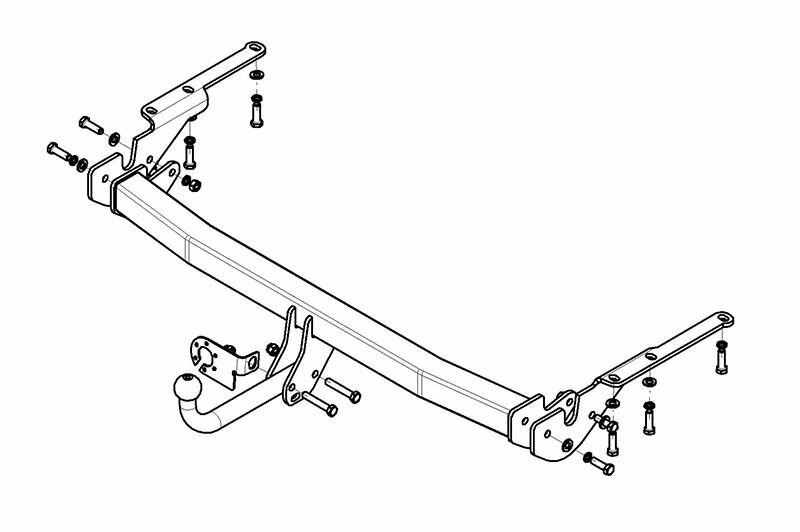Фаркоп AvtoS TY 22 для Toyota RAV4, кроме удлиненной 2009-2013 (паспорт и сертификат в комплекте)(без электрики)