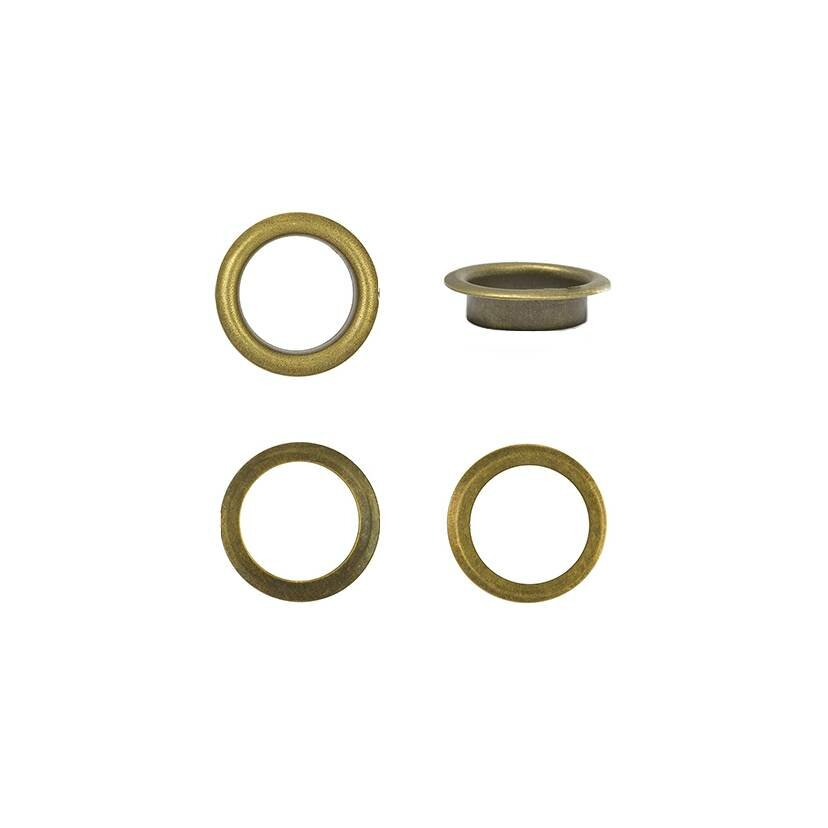 Люверсы TBY сталь, №26, 12 мм, H 4,5 мм, цвет антик, 250 шт (TBY.2092. AN)