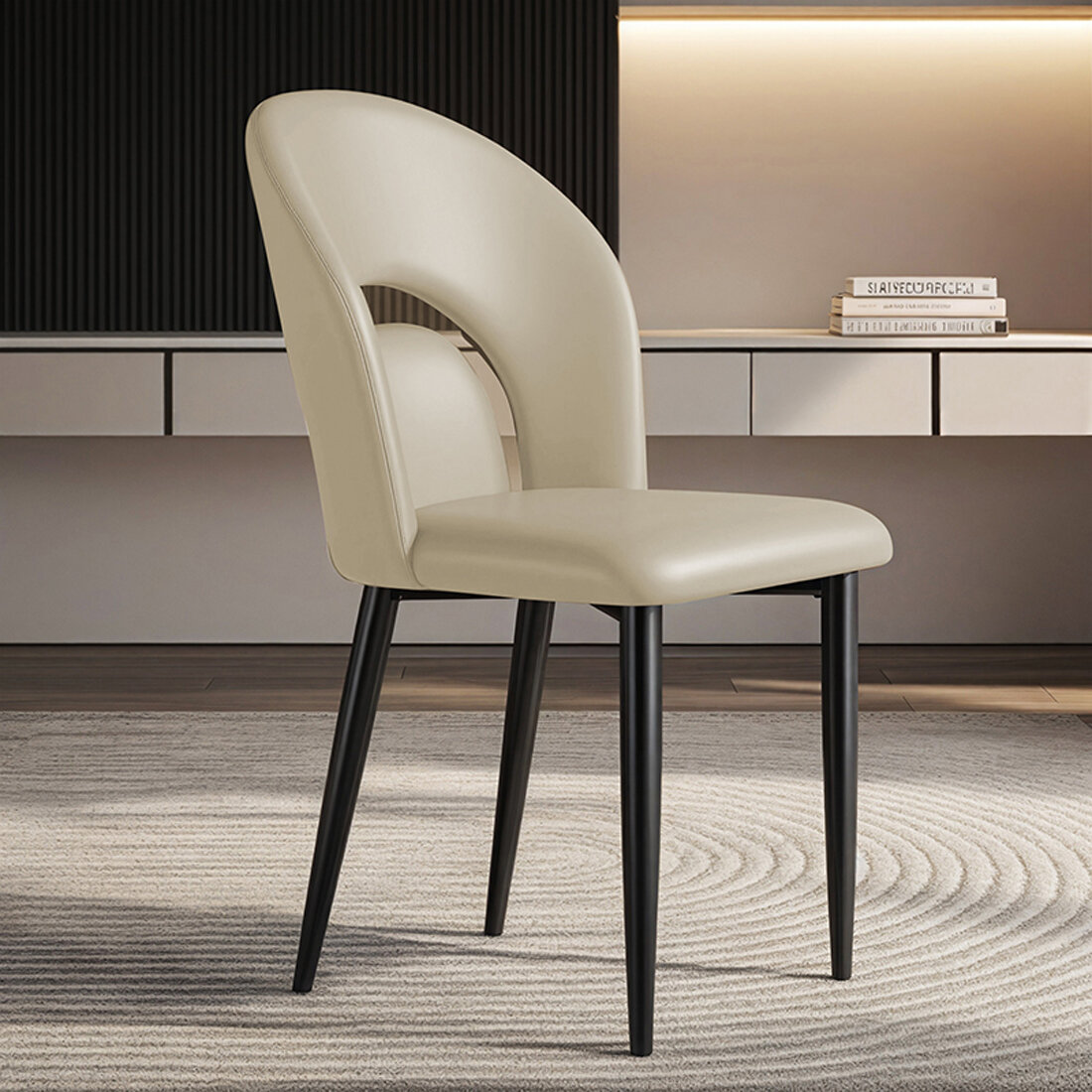 Кожаный стул Sun Lounger (кремовый)