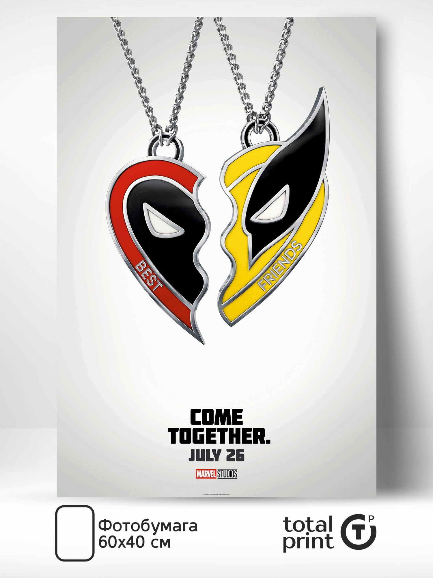 TotalPrint Фильм Постер для интерьера, Кино и сериалы, 60х40см, Дэдпул и Росомаха Deadpool & Wolverine