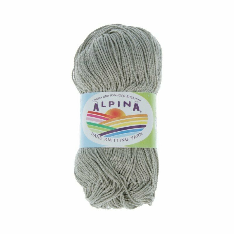 Пряжа ALPINA "SATI" 100% мерсеризованный хлопок 10 шт. х 50 г 170 м +- 10 м №059 св. серо-зеленый