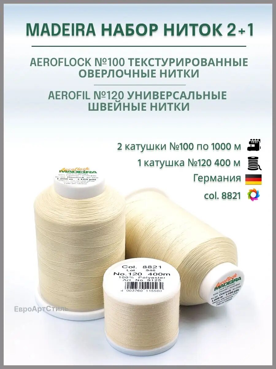 Нитки для оверлока текстурированные Aeroflock