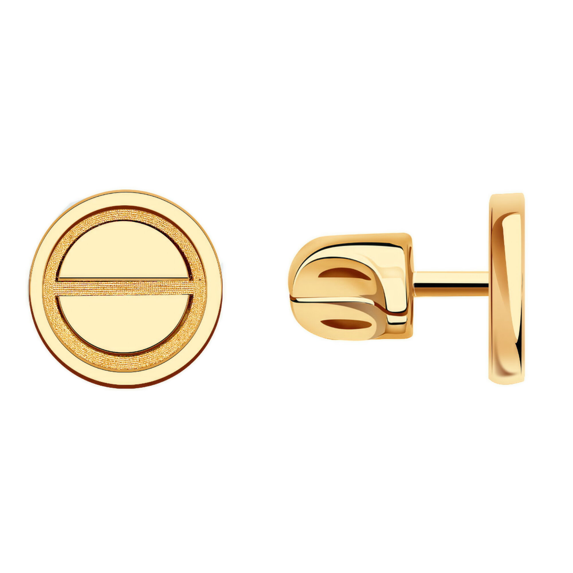 Серьги пусеты, красное золото, 585 проба