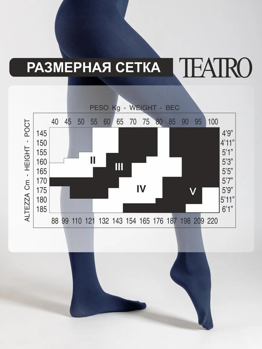 Колготки TEATRO, размер 3, синий — фото 1