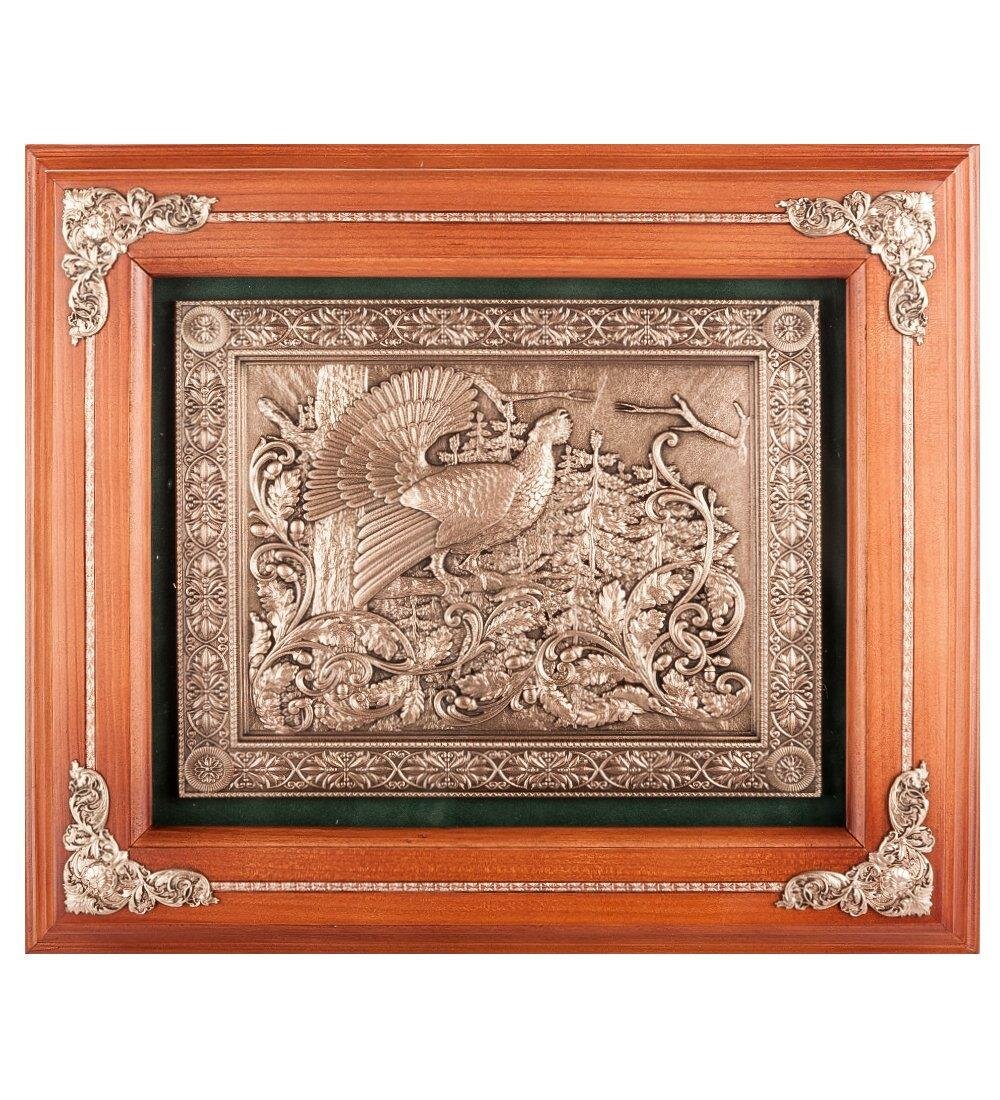 Ключница Тетерев 33х29 A2025946 разностор, Медь, дерево, бархат