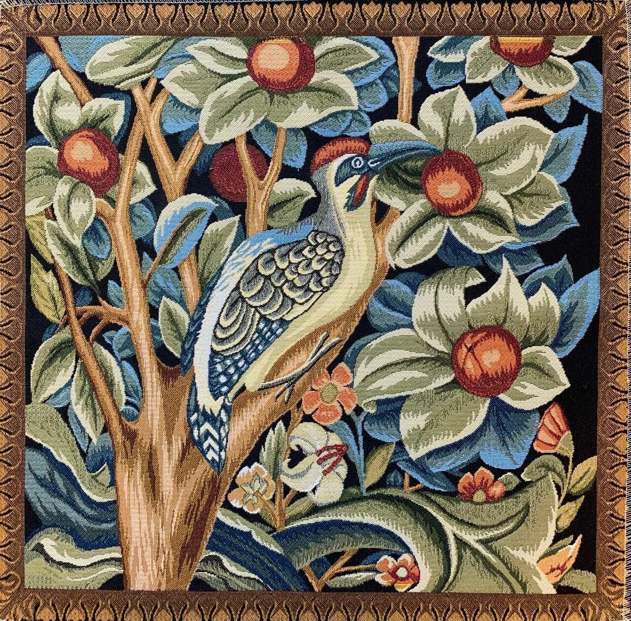 Гобелен, гобелен без рамы 45х45 см / "Дятел" У. Моррис