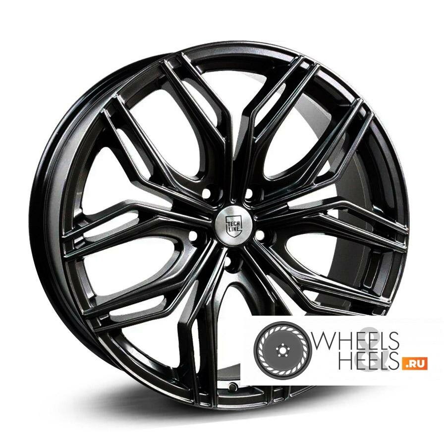 Диск автомобильный литой Tech Line 205 20x8.5 5x114.3 et42 dia67.1 Черный глянцевый