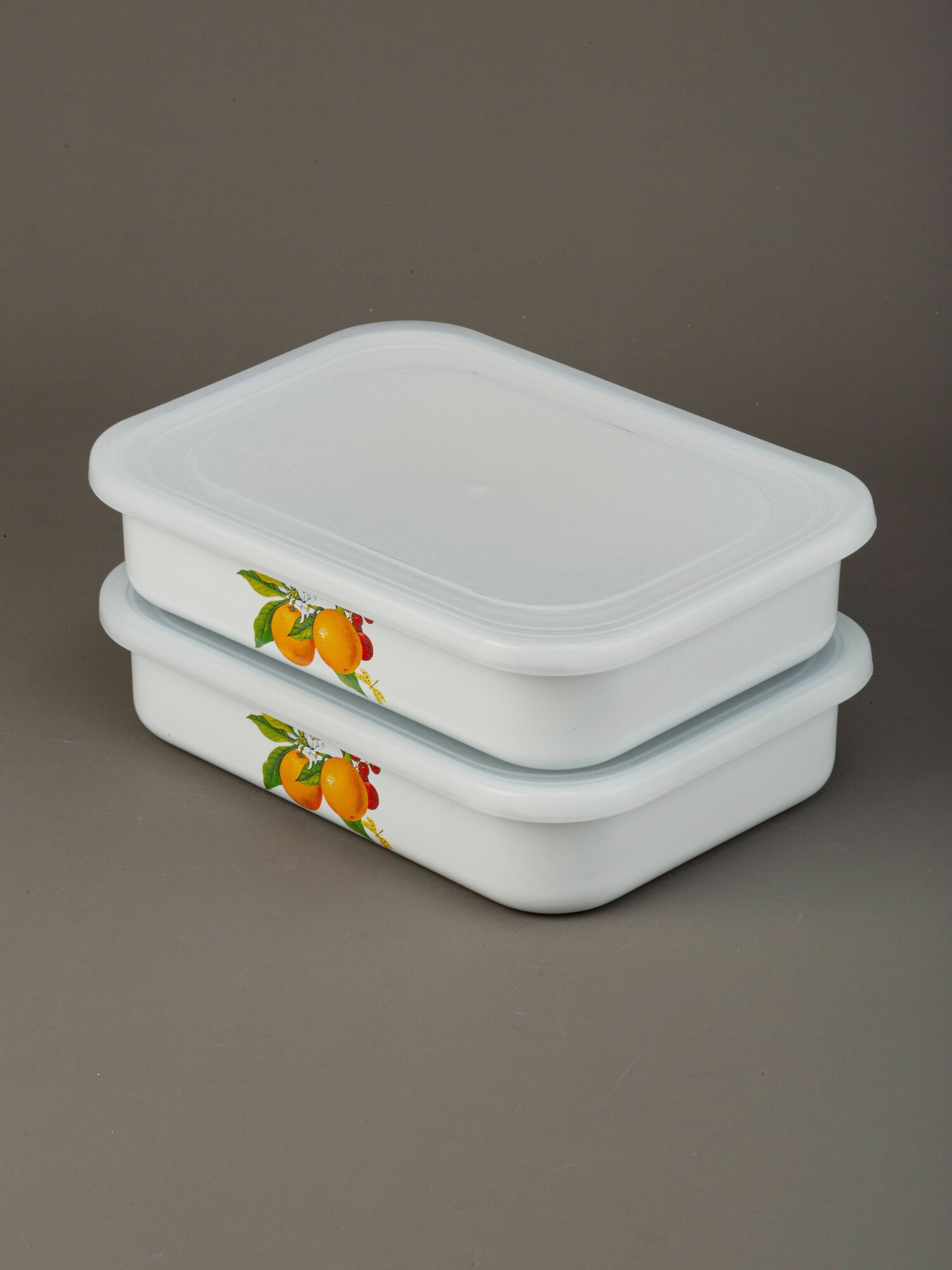 Лоток, судок эмалированный 1,5 литра с рисунком - 2 шт