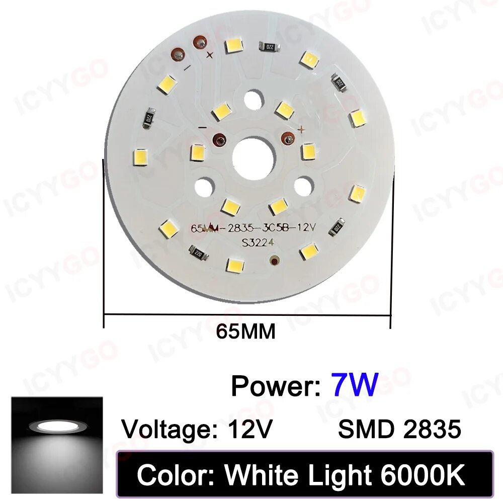 Светодиодный чип 12V, 7W, 6000K, SMD 2835