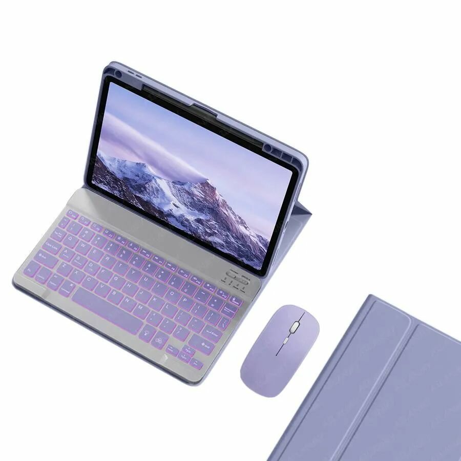 Чехол с беспроводной клавиатурой и мышкой для Xiaomi Mi Pad 6, Mi Pad 6 Pro (2023) 11", TouchPad, беспроводная, русская гравировка