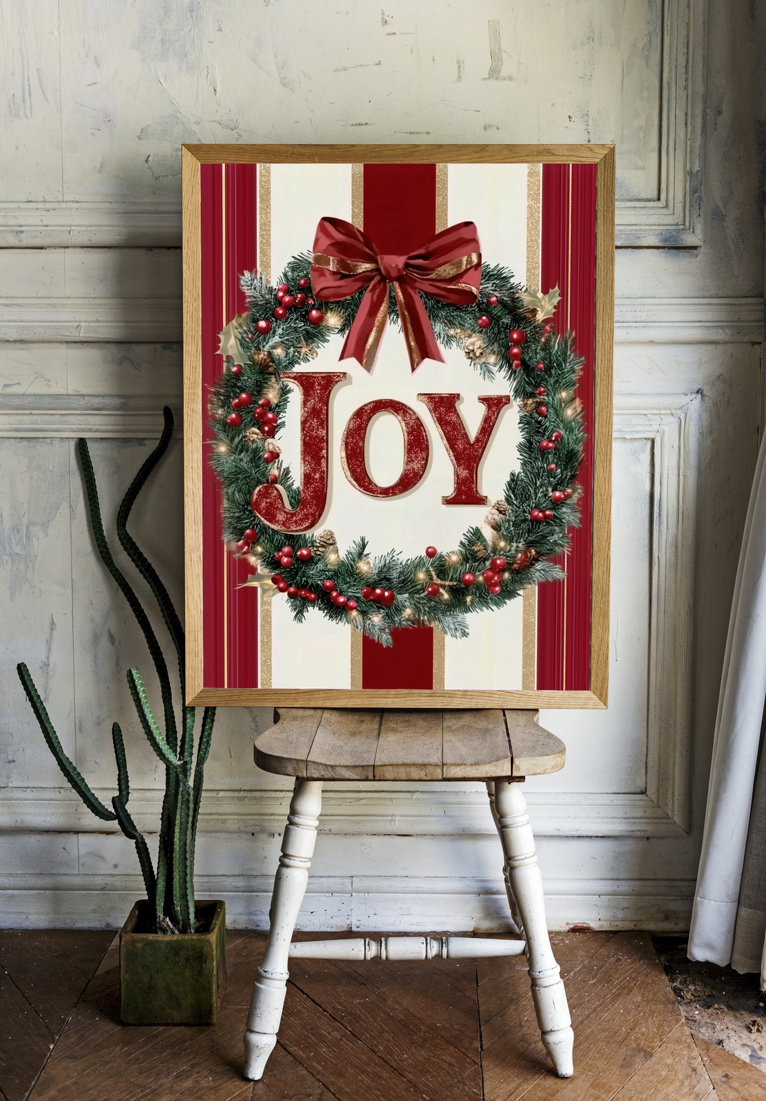 Постер "Рождественский венок радости" 60x90 см в подарочном тубусе