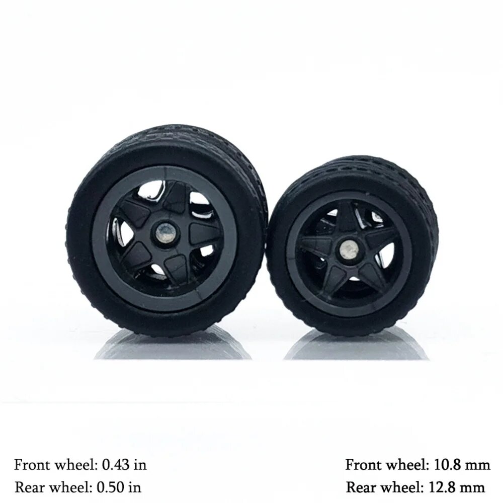 Пластиковые колеса KICARMOD 1/64 Черный/Dark grey для Hot Wheels