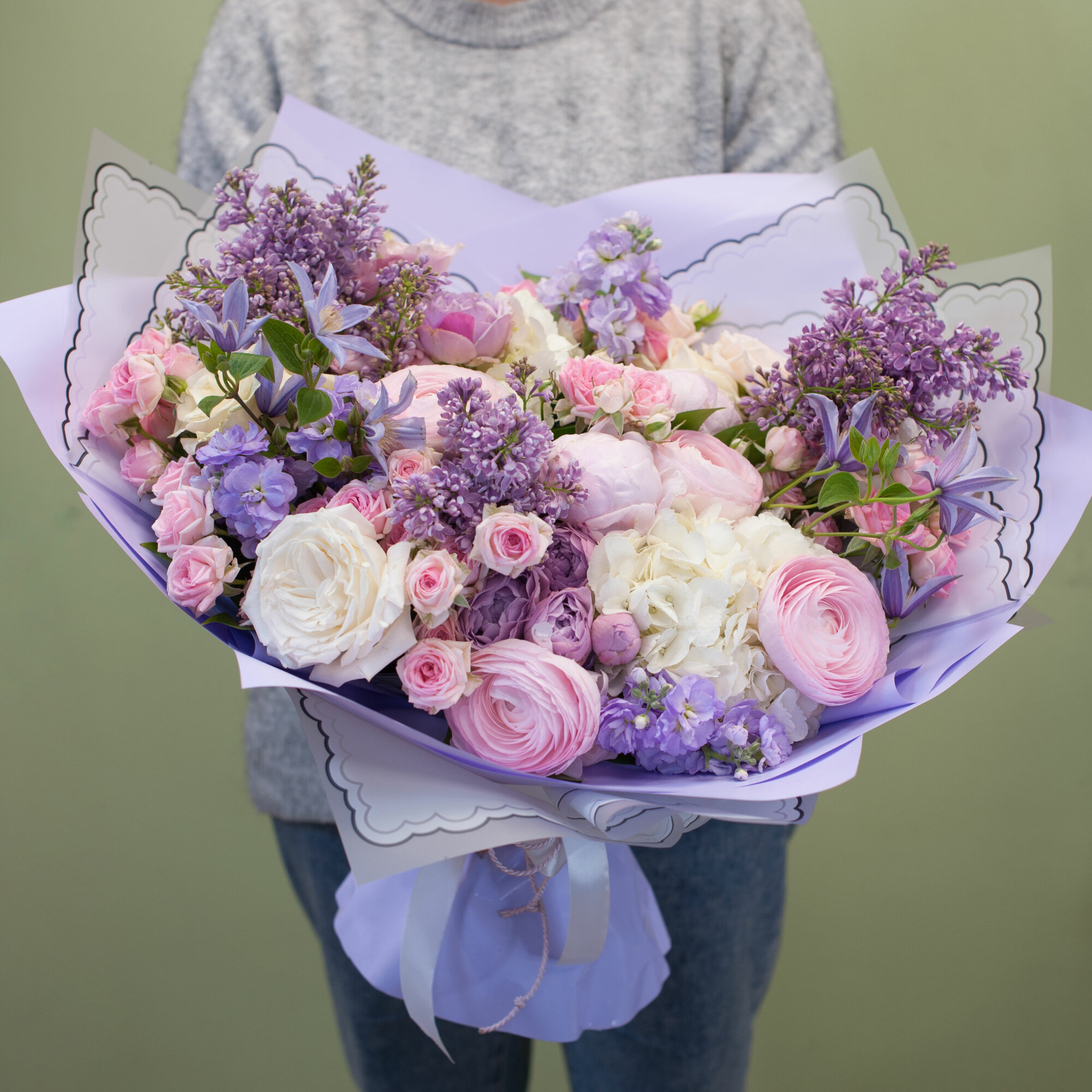 Букет цветов "В руках ангела" Charlotte, сборный, розовый, XL