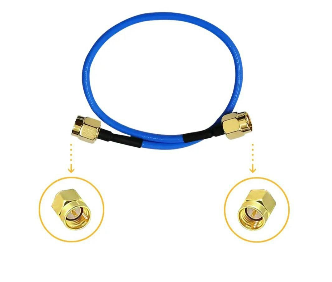 Антенный адаптер пигтейл 1 м (SMA-male - SMA-male) кабель марки RG 402