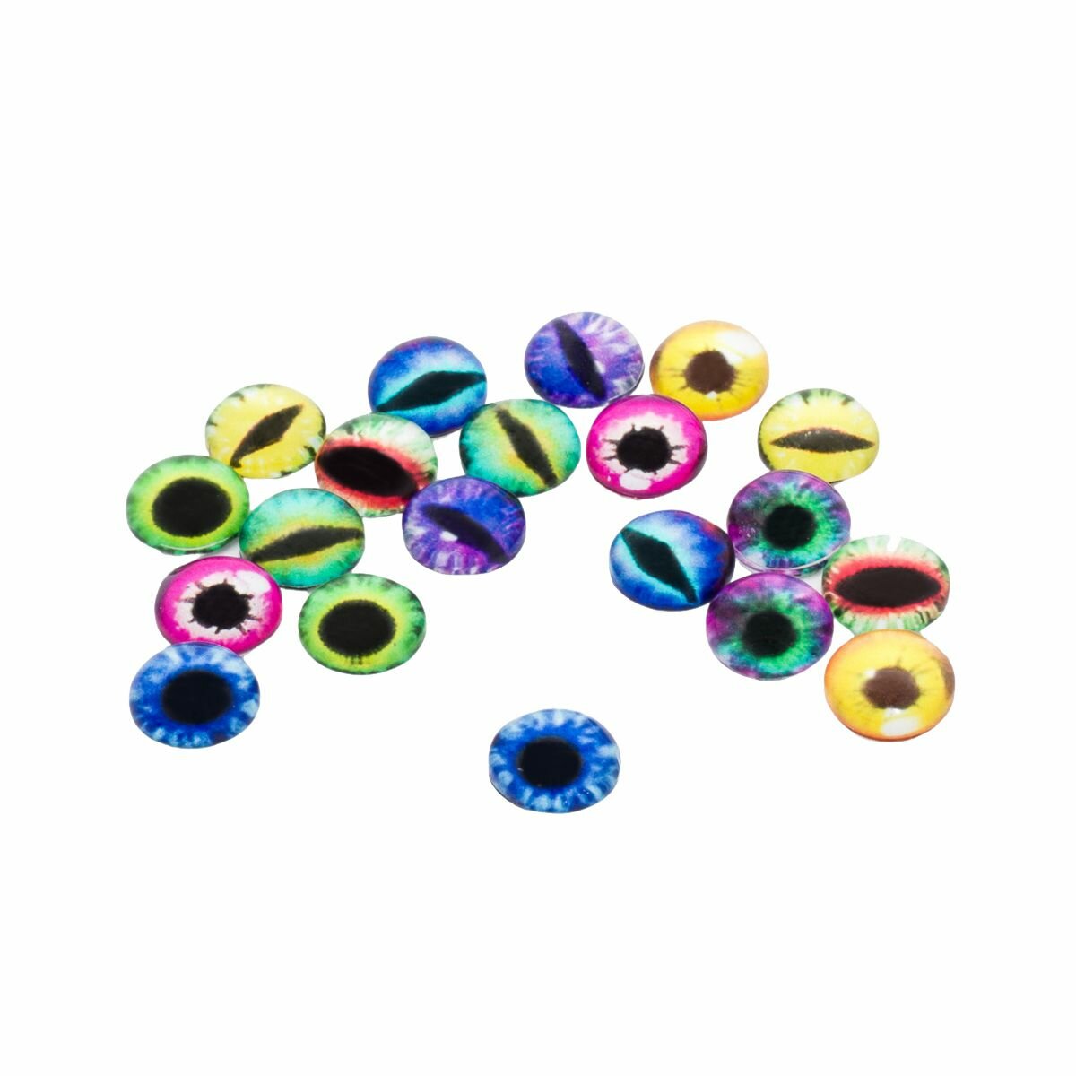Глазки для игрушек стеклянные, диаметр 8мм, 10 дизайнов, набор 20шт, Astra&Craft