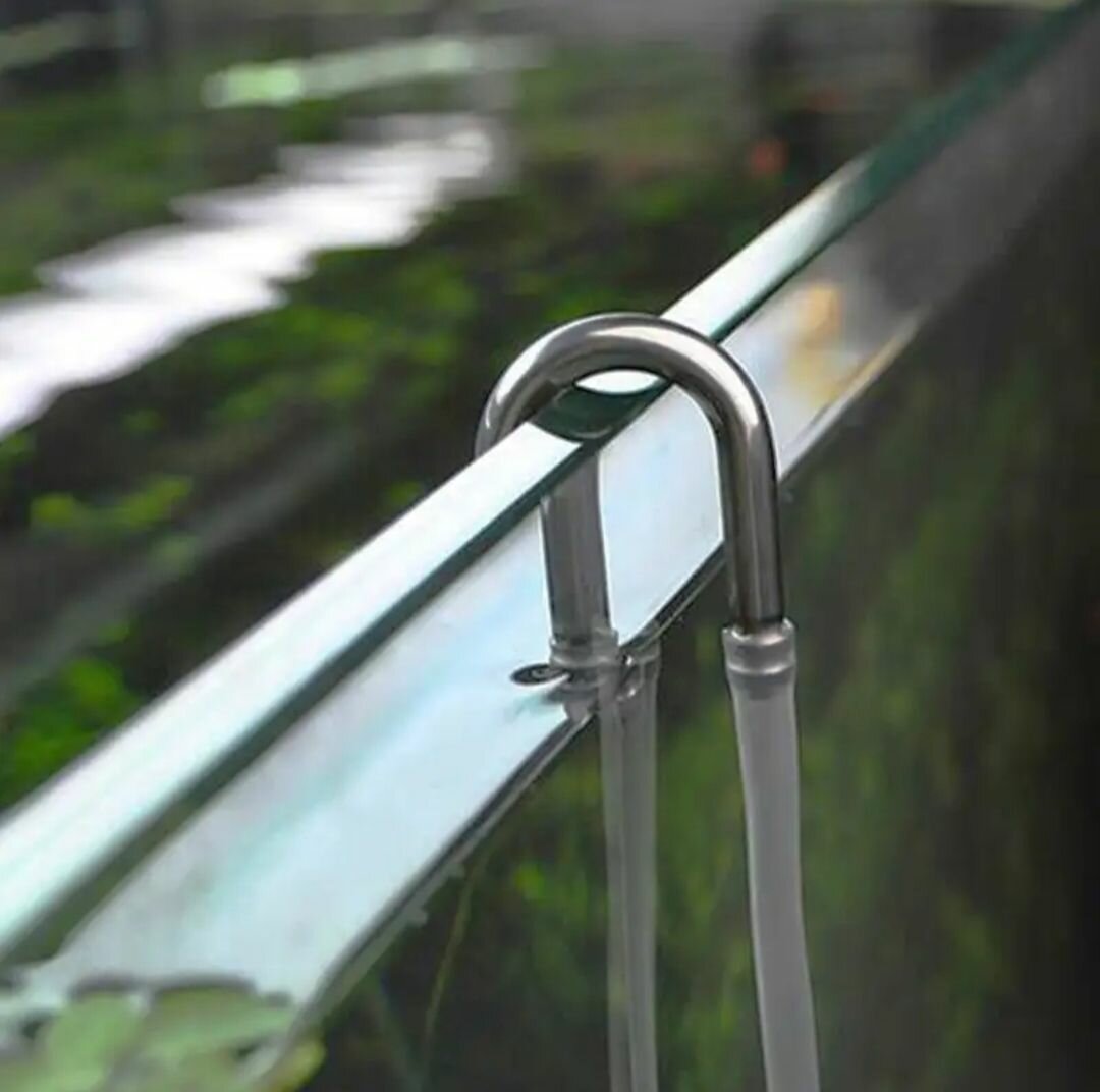 Металлический перегиб для аквариума, U- образная трубка, для компрессора/системы Co2. Для шланга 4/6 мм.