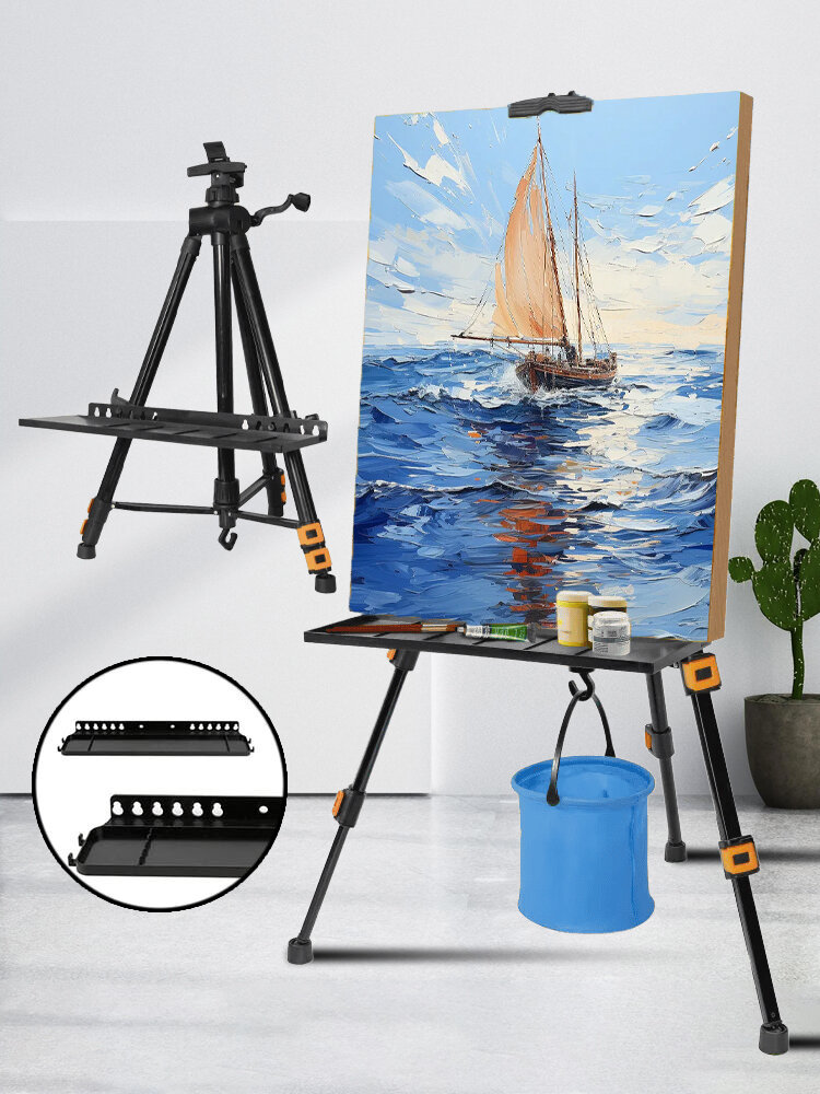 Мольберт-тренога телескопический переносной, складной мольберт для рисования на природе и дома, регулируемая высота для взрослых и детей