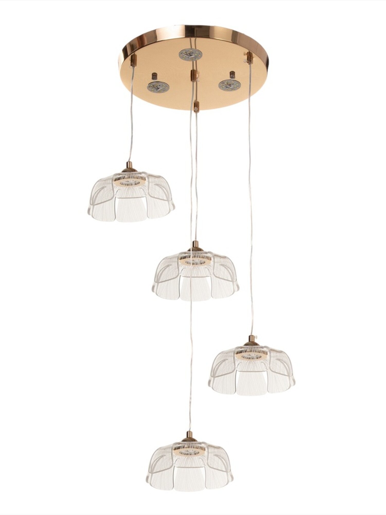 Люстра потолочный BayerLux Tanja, 28 Вт, LEd, 4000-6000К, золото, 63×41×42 см