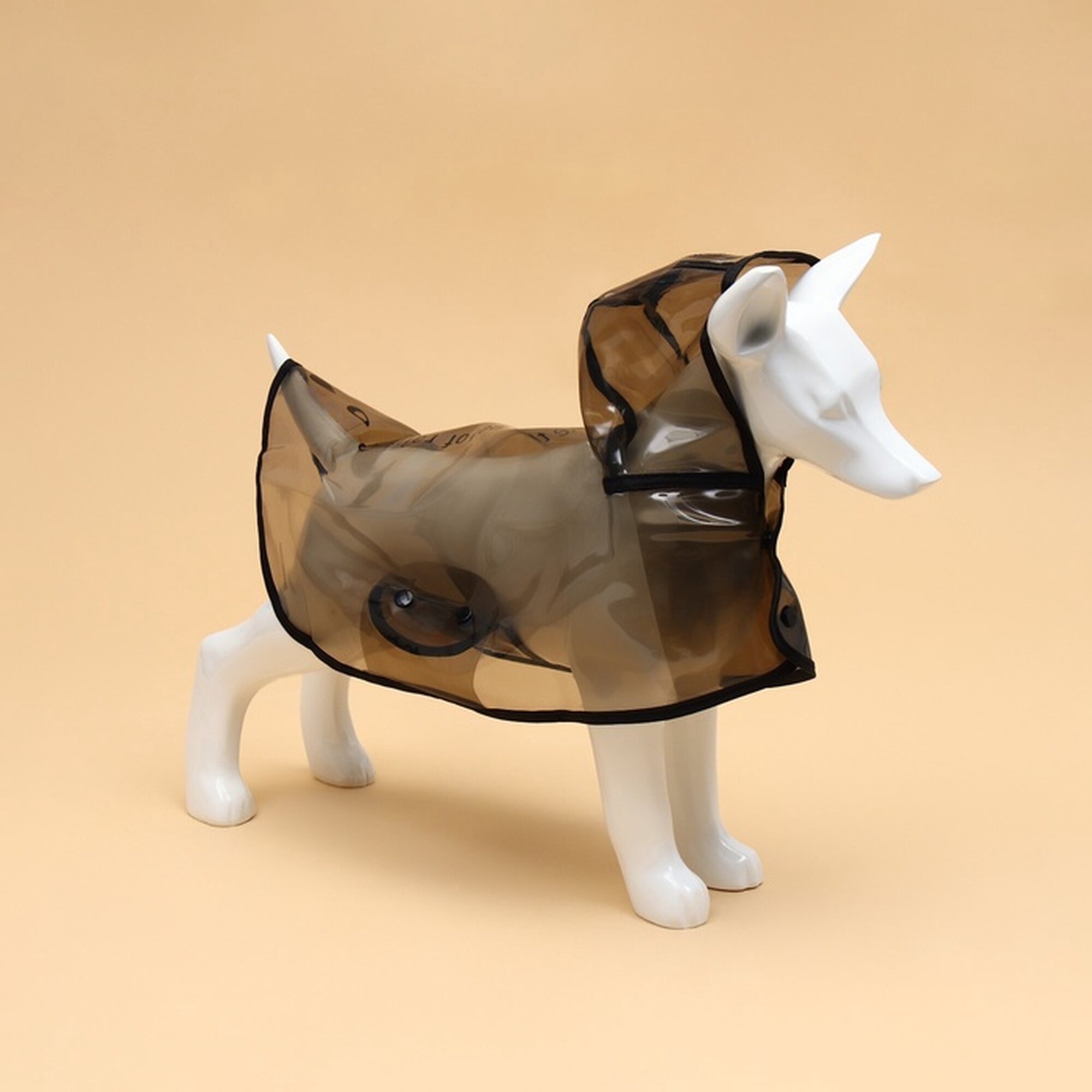 Дождевик Сима-ленд, для собак, пластик, прозрачный, размер L, черный