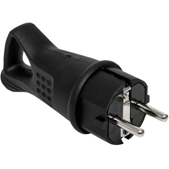 Каучуковая вилка Filum FL-PLUG-P-EU-IP44-BK Push-pull 2P+PE 16A 250В IP44 переносная, чёрная