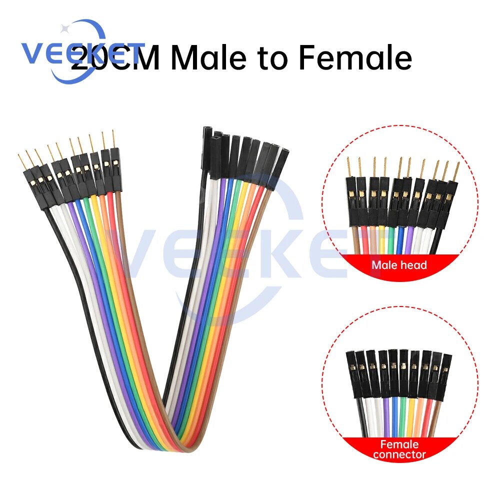 Diymore 10-контактный разъем Dupont из чистой меди 20/30 см 20CM C