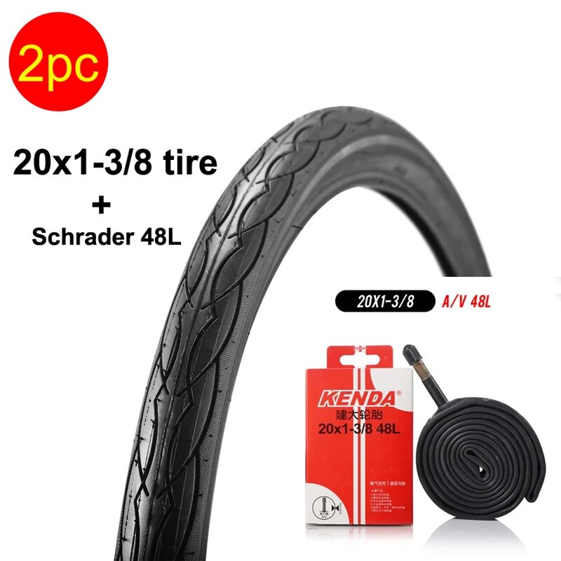 Складные велосипедные шины Kenda 20x1-3/8 для детских велосипедов 2pc tire and AV48L