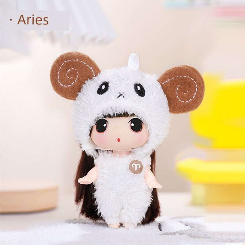 Зимние плюшевые игрушки-куклы-зодиаки для девочек — подарки в виде кукол Льва, Овен, Весы, Телец Овен