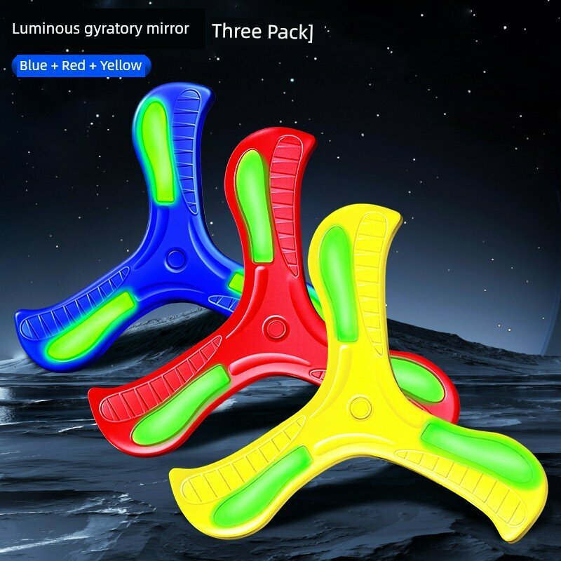 Светящийся летающий диск-бумеранг, мягкий бумеранг для детей, светящийся бумеранг, уличная игрушка для мальчиков [3