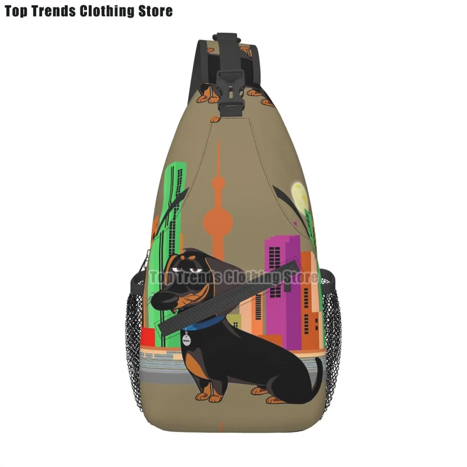 Fashion Gray Dachshunds Dackel Crossbody Sling Рюкзак-рюкзак The Wiener Dog Teckel Плечевая сумка для походов