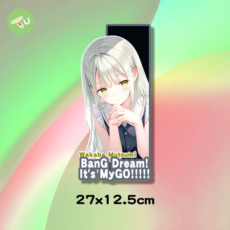 Аниме-наклейка Yoru Mitsuwa для бокового стекла ПК, 27x12 см, с отражающим фоном, экстра-большой размер