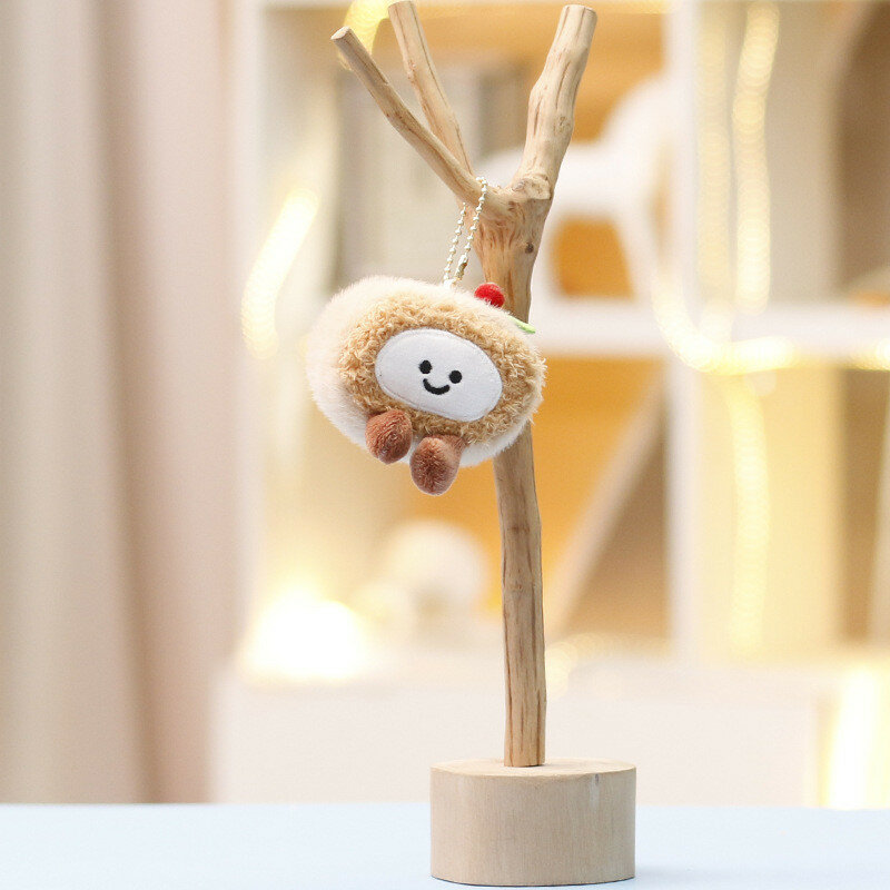 Мягкая игрушка брелок мультяшный фруктовый торт, коричневый