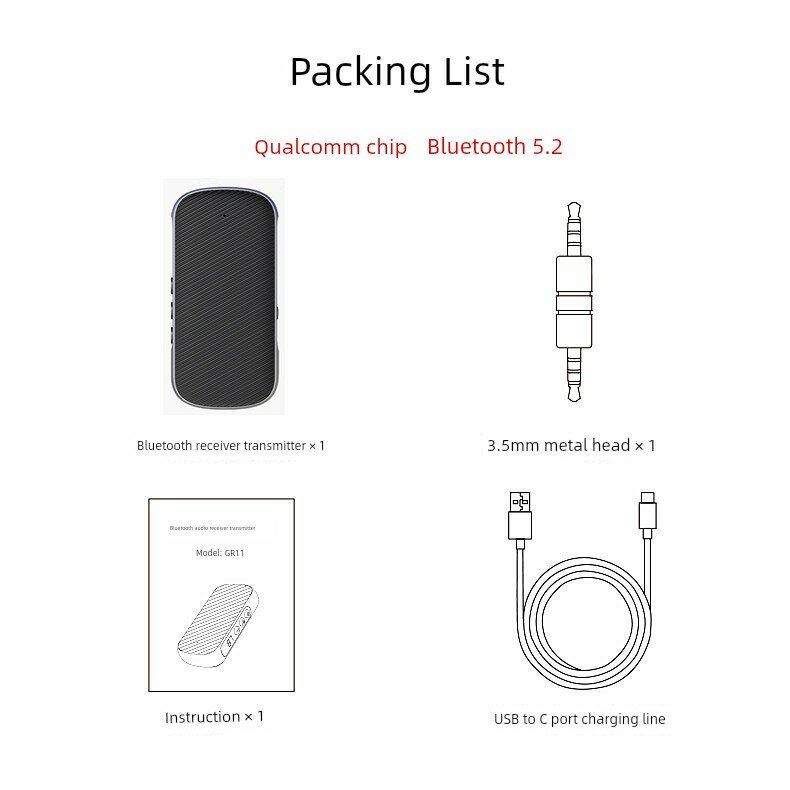 Bluetooth-трансивер Qualcomm 5.2 Аудиопередатчик высокой четкости APTX с низкой задержкой поддерживает подключение двух