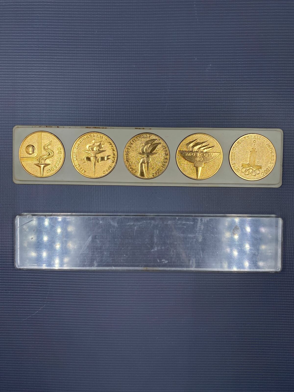 Набор медалей Олимпийский Мишка "Олимпиада 80" СССР, 1980г, 5шт в фирменном футляре