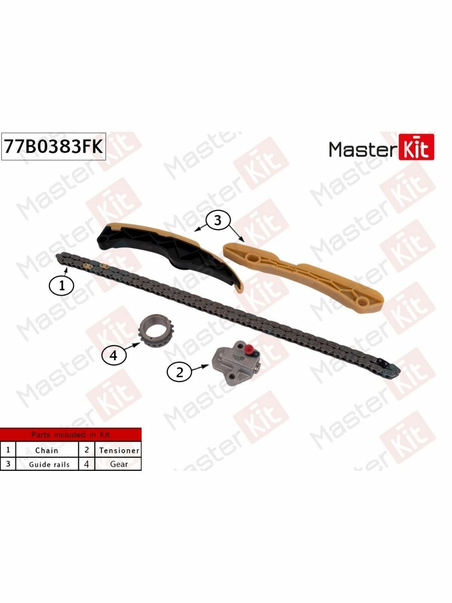 Комплект цепи ГРМ MASTERKIT 77B0383FK для а/м KIA Venga, HYUNDAI ix35 / Киа Венга, Хендай ИИкс35