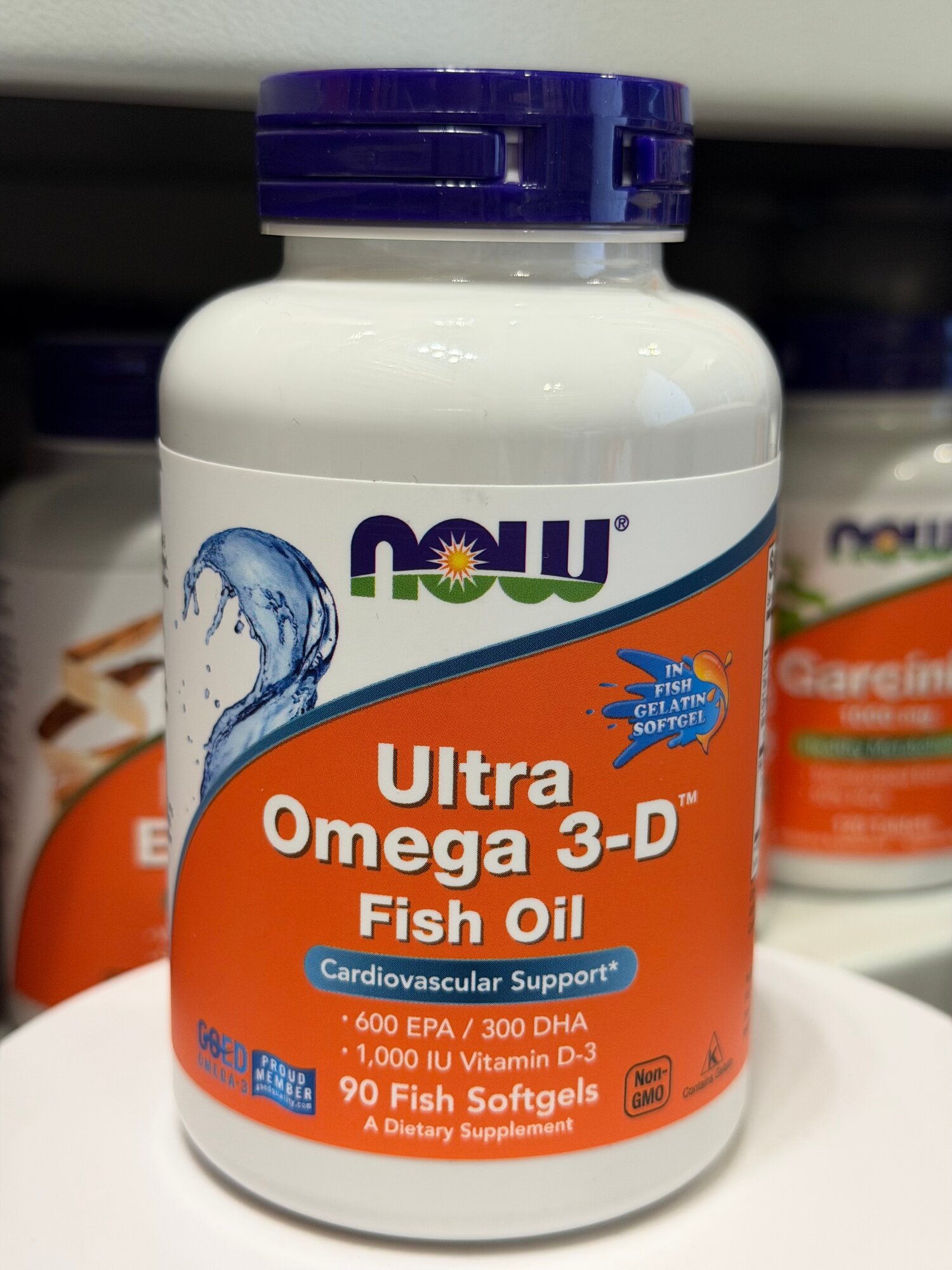 NOW Ultra Omega 3-D омега-3 с витамином D3 для сердца, сосудов и иммунитета, 90 гелевых капсул