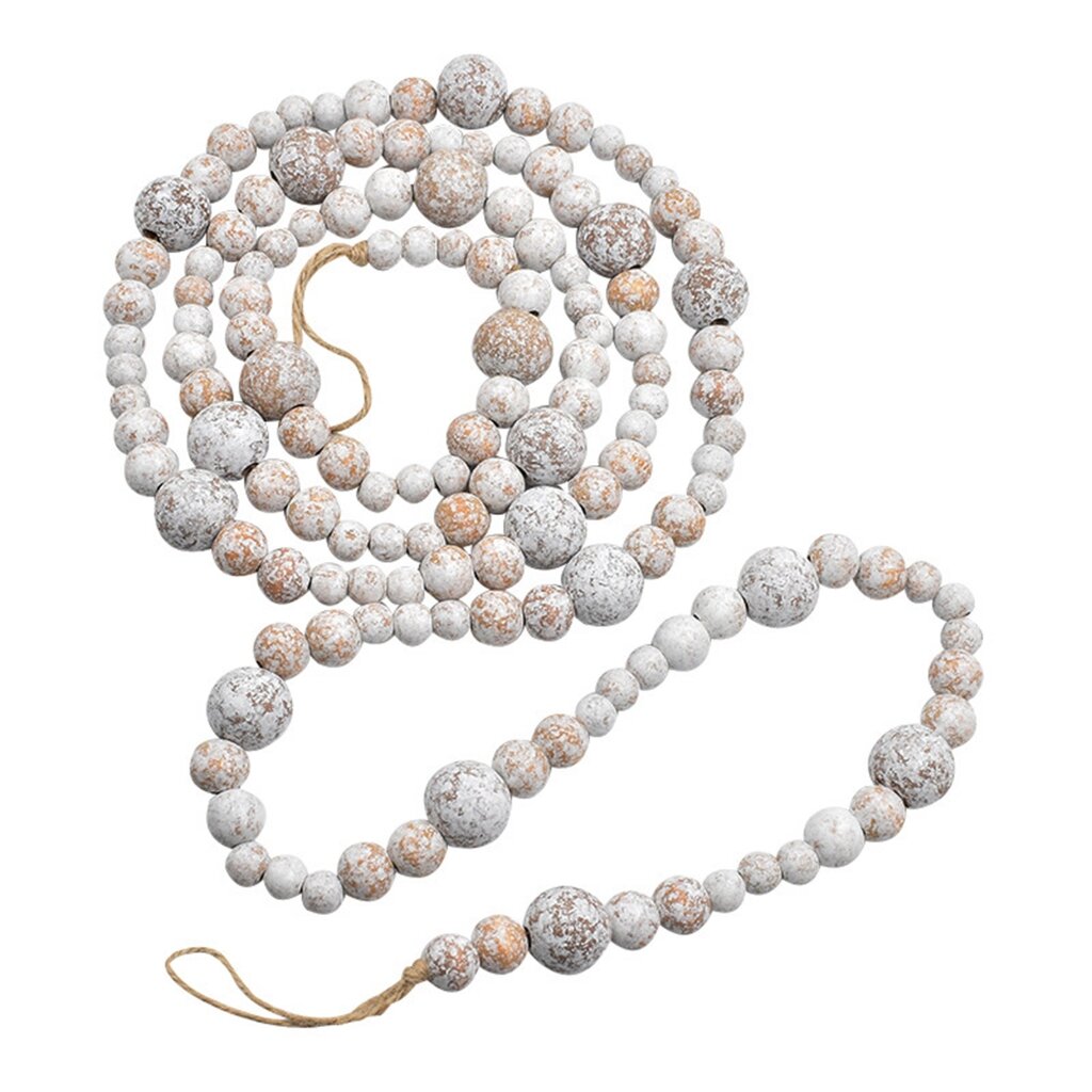 Рождественские украшения из деревянных бусин с кисточками из пеньковой веревки